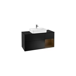 Villeroy & Boch V&B Waschtischunterschrank Wandbeleuchtung Finion 120cm, Pl b m, Reg re wal ven, bla m Lac ; Villeroy & Boch (G422GNPD)