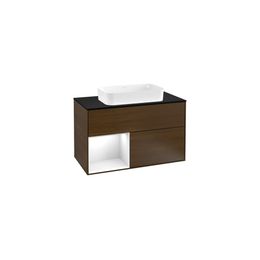 Villeroy & Boch V&B Waschtischunterschrank Wandbeleuchtung Finion 100, Pl b m, Reg li glo wh. Lac, wal ven ; Villeroy & Boch (G242GFGN)