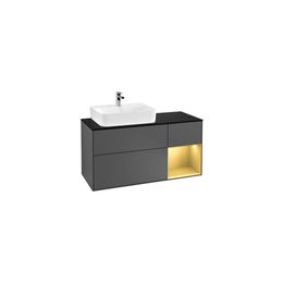Villeroy & Boch V&B Waschtischunterschrank Finion 120cm, Pl b m, Reg re gol m, Anthrac. m ; Villeroy & Boch (F152HFGK)