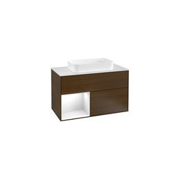 Villeroy & Boch V&B Waschtischunterschrank Abdeckplatte wh. m Finion 100x60,3cm, Reg li glo wh. Lac, wal ven ; Villeroy & Boch (F241GFGN)