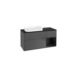 Villeroy & Boch V&B Waschtischunterschrank Wandbeleuchtung Finion 120x60 cm, Reg re bla m Lac, Anthrac. m ; Villeroy & Boch (G692PDGK)