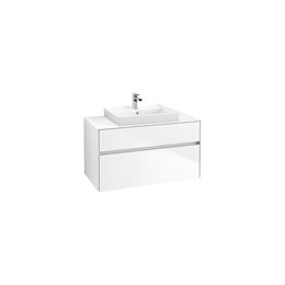 Villeroy & Boch V&B Waschtischunterschrank Collaro 100x54,8x50cm, WT mittig, white matt ; Villeroy & Boch (C01900MS)
