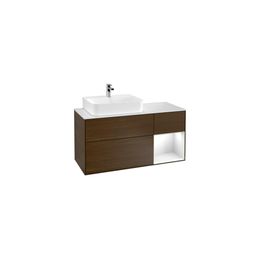 Villeroy & Boch V&B Waschtischunterschrank Finion 120cm, Pl w m, Rg r glo wh. Lac, wal ven ; Villeroy & Boch (F151GFGN)