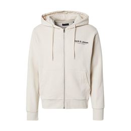 Jack & Jones JACK & JONES Sweatjacke 'JWHVESTERBRO' Herren Größe L hellbeige / schwarz