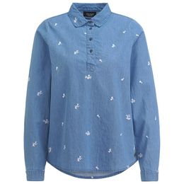 Gina Damen Bluse in Denim-Optik