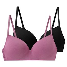 Gina Benotti 2 Damen Soft-BHs mit Spitze