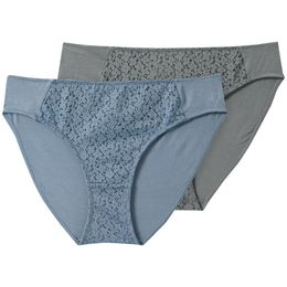 Gina Benotti 2 Damen Slips mit floraler Spitze