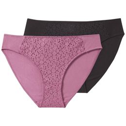 Gina Benotti 2 Damen Slips mit floraler Spitze