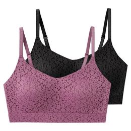 Gina Benotti 2 Damen Bustiers mit floraler Spitze