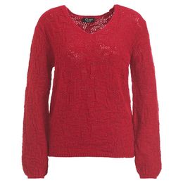 Gina Damen Strickpullover mit Ajourmuster