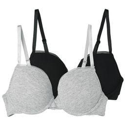 Gina Benotti 2 Damen B&uuml;gel-BHs mit Netz-Spitze