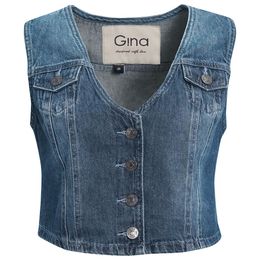 Gina Damen Jeansweste mit Knopfleiste