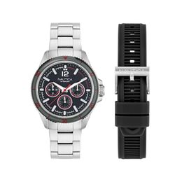 Nautica Analog Watch ' WINDROSE ' male Silver size One Size