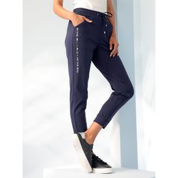 Jerseyhose Heine, Damen, Gr. 50, Normalgrößen, blau (marine), 75% Polyamid, 25% Elasthan, unifarben, Hosen