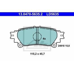 ATE Bremsensatz-Hinterachse Standard Disc / Ceramic Bremsensatz, Scheibenbremse hinten rechts links voll 290mm f&uuml;r LEXUS TOYOTA 04466-48140 04466-4813