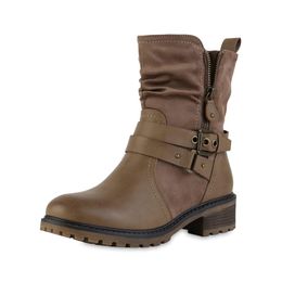VAN HILL Biker Boots Scarlett in Khaki | Gr.: 38