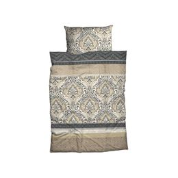 Traumschlaf Bettw&auml;sche Verena in beige anthrazit | Gr.: 135 x 200 + 80 x 80 cm