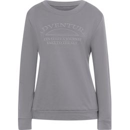 Heine Damen Sweatshirt mit 3D-Schriftzug grau Größe 34