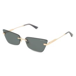 Jimmy Choo JC4012 | Damen-Sonnenbrille | Fassung: Randlos, Cat Eye, Metall, Gold | Glasfarbe: Grau