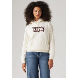 Levi's Hoodie LEVI'S, Damen, Gr. XL (42), magnolia bw fill egr, Sweatware, Obermaterial: 58% Baumwolle, 42% Polyester, regular fit taillenbedeckt, ohne Ausschnitt, Bündchen, Sweatshirts, mit Kapuze
