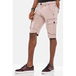 Cipo & Baxx Shorts CIPO & BAXX "Shorts", Herren, Gr. 33, Normalgr&ouml;&szlig;en, grau, 98% Baumwolle, 2% Elasthan, unifarben, regular fit kurz, Hosen Shorts, mit Cargotaschen, CK-188