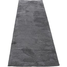 CarpetFine Hochflor-Teppich »Silky, auch als Läufer erhältlich« rechteckig 20 mm Höhe Shaggy, Langflor, uni, besonders weich, Handarbeit grau...