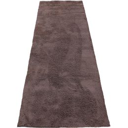 CarpetFine Hochflor-Teppich »Silky, auch als Läufer erhältlich« rechteckig 20 mm Höhe Shaggy, Langflor, uni, besonders weich, Handarbeit braun...