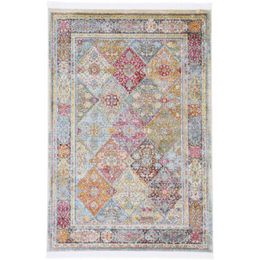 CarpetFine Teppich &raquo;Harleen, auch als L&auml;ufer&laquo; rund 8 mm H&ouml;he Vintage Look, Orient, mit Fransen, Wohnzimmer multi Obermaterial: 100% Polypropylen B...