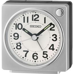 Seiko Quarzwecker »QHE196S« Quarzwecker, Reisewecker, Schlafzimmer, Piepalarm, durchlaufende Sekunde silberfarben 0 Formschöner Wecker
