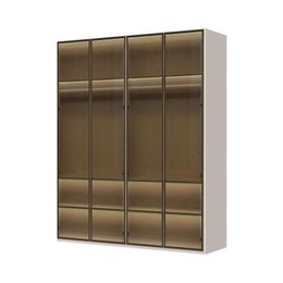 Places of Style Dreht&uuml;renschrank &raquo;Opera Parsol-Glast&uuml;ren, LED-Glasbodenbeleuchtung, mit und ohne Kranz&laquo; Glast&uuml;ren, UV-Lack, LED-Innenbeleuchtung,...