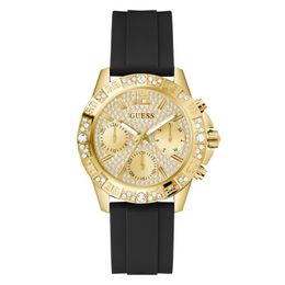 Guess Damen Multifunktionsuhr &raquo;MAJESTY&laquo; Quarzuhr, Armbanduhr, Damenuhr, Silikonarmband, Datum schwarz