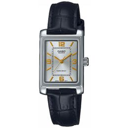 Casio Timeless Collection Damen CASIO TIMELESS COLLECTION Quarzuhr Armbanduhr, Damenuhr, analog, Lederarmband schwarz