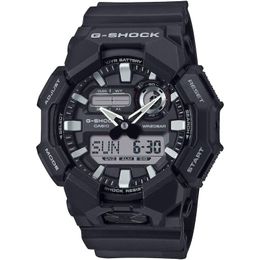 Casio G-SHOCK Chronograph Quarzuhr, Armbanduhr, Herrenuhr, digital, Resinband, bis 20 bar wasserd. grau-schwarz Beeindruckender Herrenchronograph