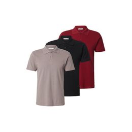ABOUT YOU Poloshirt 'Ben' Herren Gr&ouml;&szlig;e S taupe / bordeaux / schwarz
