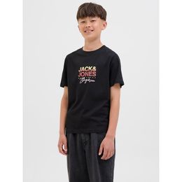 Jack & Jones JACK & JONES JUNIOR T-Shirt &raquo;JORCANGGU mit Druck und angenehmem Tragegef&uuml;hl&laquo; bedruckt, modisch, regular fit, Single Jersey, Rundhals Black 140 140...