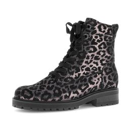 Gabor Schnürstiefelette »PISA«, Blocakabsatz, Schnürboots im Animal-Look, Komfortweite G schwarz-leo 40 40 Schnürstiefelette mit modischen Akzenten...