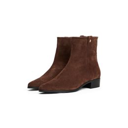 Tommy Hilfiger Stiefelette &raquo;TH SUEDE POINTY ZIP BOOTIE&laquo;, Blockabsatz, Westernboots, Cowboyboots hat eine schmale Form dunkelbraun 40 40 Stiefelette...