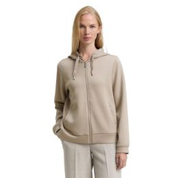 Tom Tailor Kapuzensweatjacke mit Viskose und Stretch soft taupe grey XS XS von Tom Tailor