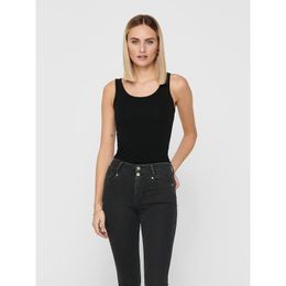 Only Longtop »ONLLIVE – Tanktop mit figurbetontem Schnitt und Stretch« unifarben, modisch, sehr figurbetont, Baumwollmischung, Rundhals black XXL...