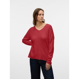 Véro Moda VERO MODA V-Ausschnitt-Pullover »VMCREWLEFILE LS V-NECK BLOUSE NOOS« Karanda Red Detail:MELANGE M M V-Pullover von Vero Moda