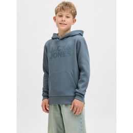Jack & Jones JACK & JONES JUNIOR Kapuzensweatshirt &raquo;JJECORP mit Druck, K&auml;ngurutasche, pflegeleicht&laquo;, bedruckt, modisch, regular fit, Rundhals Stormy Weather...