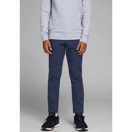 Jack & Jones JACK & JONES JUNIOR Chinos »JPSTMARCO bequem, elastisch, pflegeleicht« unifarben, casual, slim fit, Web navy blazer 140 - N-Gr N-Gr 140 Moderne...
