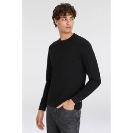 Replay Longsleeve Regular Fit, Rundhalsform black M M Pullover von Replay