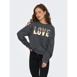 Only Sweatshirt &raquo;ONLTAMMIE L/S LEO PRINT O-NECK SWT&laquo; Phantom Print:Love XS XS Sweater von Only
