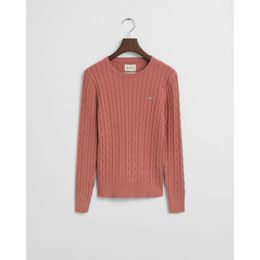 Gant Strickpullover &raquo;STRETCH COTTON CABLE C-NECK&laquo; mit Logostickerei auf der Brust FADED BRICK S S Pullover mit Zopfmuster von Gant