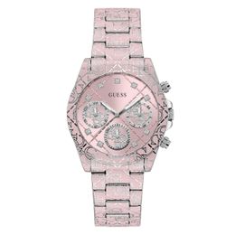 Multifunktionsuhr Guess "GEMMA", rosa, Armbanduhren, Damen, Quarzuhr, Armbanduhr, Damenuhr, Edelstahlarmband, Datum