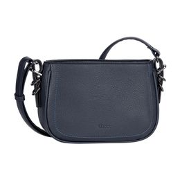 Umhängetasche Gabor "Galinna", Damen, Gr. B/H/T: 23cm x 15,5cm x 8cm, blau, Polyurethan, Taschen, weiches Lederimitat mit Metalldetails und Kontrastnähten