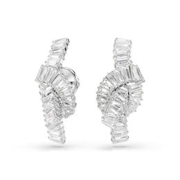 Paar Ohrstecker Swarovski "Schmuck Geschenk Matrix Ohrringe", silber (metallfarben, kristallweiß, kristallweiß), Ohrringe, Damen, Metall, mit Swarovski Kristall, Swarovski Zirkonia (synth.)