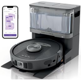 SHARK Saugroboter "mit Wischfunktion PowerDetect NeverTouch Pro 2-in-1 RV2800YEEU", silber (schwarz, silber), B:36,86cm H:48,79cm T:34,01cm, Saugroboter