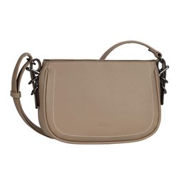 Umhängetasche Gabor "Galinna", Damen, Gr. B/H/T: 23cm x 15,5cm x 8cm, beige (natur), Polyurethan, Taschen, weiches Lederimitat mit Metalldetails und Kontrastnähten